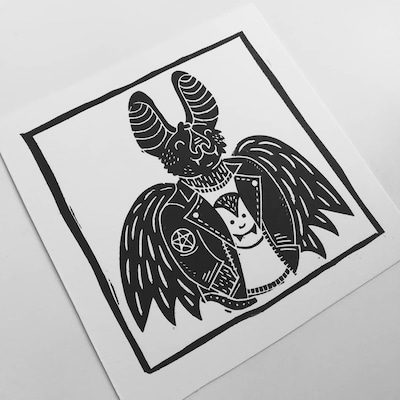 Vampire Bat Linocut Print From My 'horror High' - Etsy UK