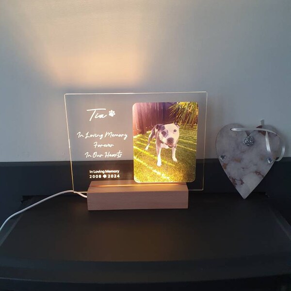 Personalized Photo Night Light, Pet Memorial Plaque, Personalized Gifts ...