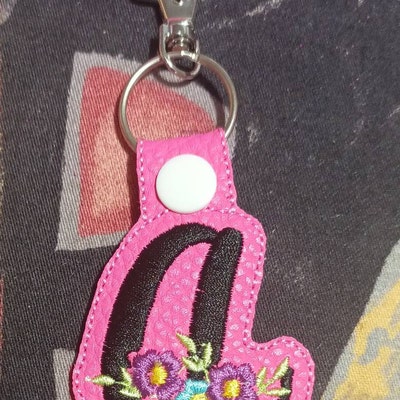 Key Fob Snap Tab Meadow Monogram Alphabet Initials Script Letters From ...