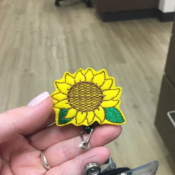 Sunflower Badge Reel, Sunflower Badge, Sunflower ID Badge, Sunflower ...