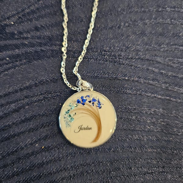 Hair Keepsake Jewelry "tree of Life" Disc Necklace, Pendant With Baby ...