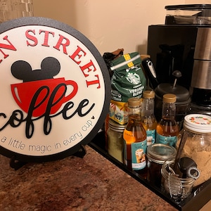 10 Main Street Coffee Sign // Disney-inspired Coffee Decor // Mickey ...