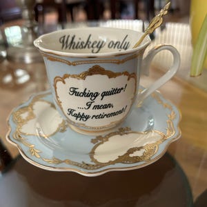 Gorgeous Black and Gold Tea Set, Bat, Cat, Crow and Moth Design ...