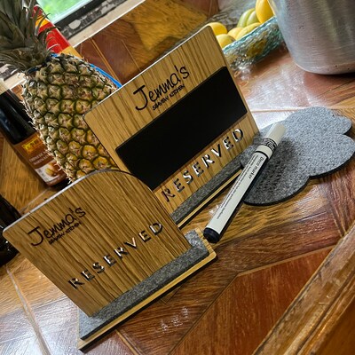 Custom Wooden Menu Holder for Restaurants, Table Menu With Engraved ...