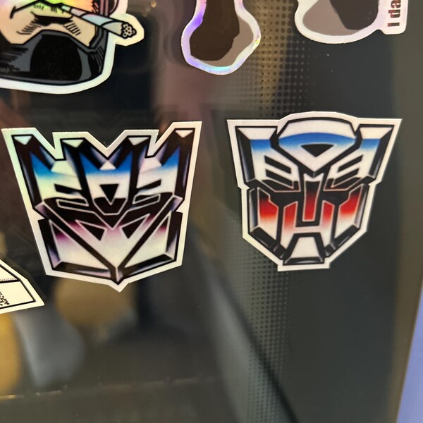 Transformer One Megatronus Holographic Sticker Retro Style for Laptop ...