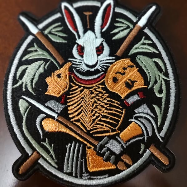 Medieval Knight Hare Embroidered Cut Out Iron on Patch Quality 4 ...