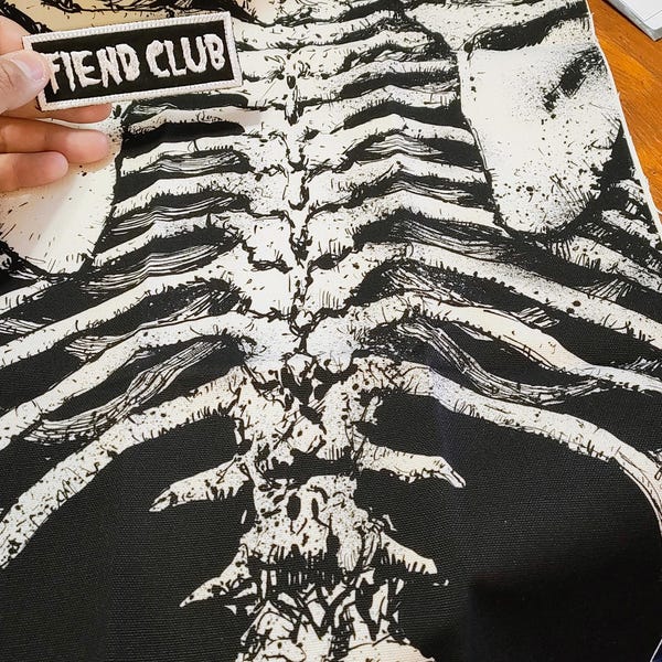 Ribcage Back Patch, Ribcage, Skeleton Patch, Bones Patch, Cloth Patch, Spine, Back Patch, Canvas ...
