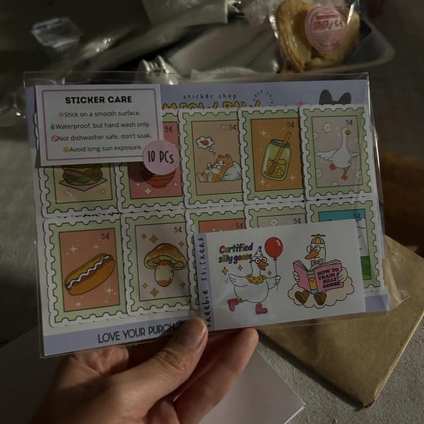 10/25/50 Cute Postage Stamp Stickers, Fake Stamps, Animals Flowers Food ...