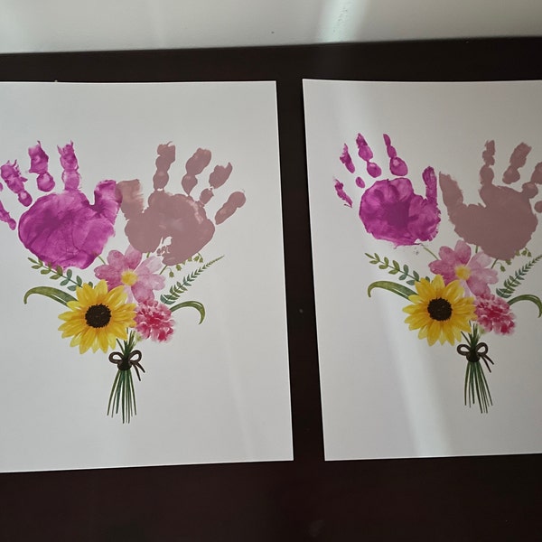 Valentine Mother's Day Craft Handprint Art Birthday Activity Floral ...