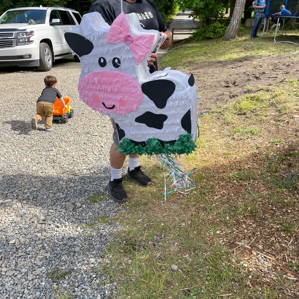 Handmade Cow Pinata With Bow - Etsy