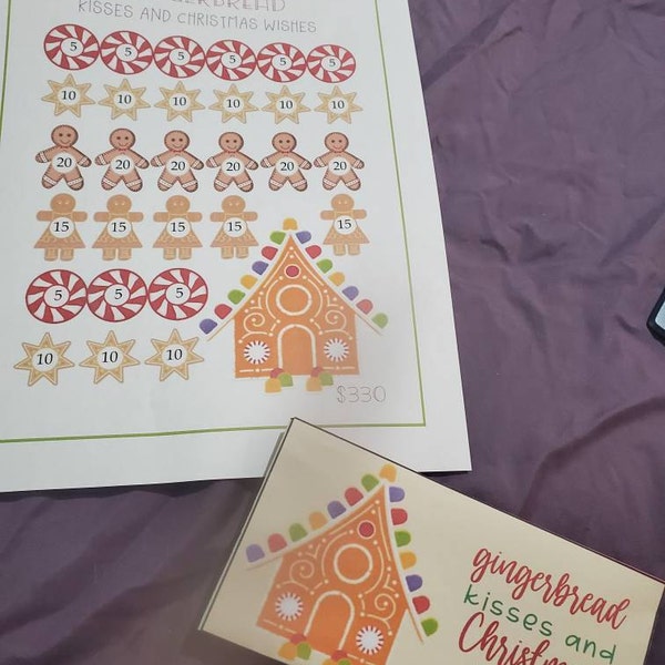 Gingerbread Kisses and Christmas Wishes Savings Challenge - Etsy