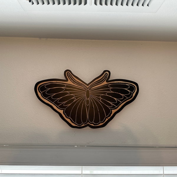 Frowning Moon Woodcut Wall Hanging - Etsy