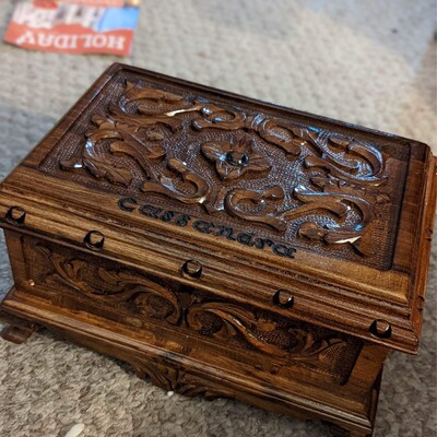 Large Puzzle Box for Adults, Secret Lock Box, Carved Puzzle Box ...