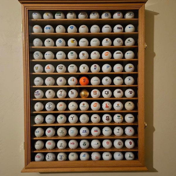 108 Golf Ball Display Case Cabinet Wall Rack Holder Stand W/98% UV ...