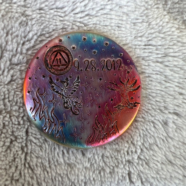 Patinated Copper Sobriety Token, Sobriety Coin, Sobriety Chip, Sobriety ...