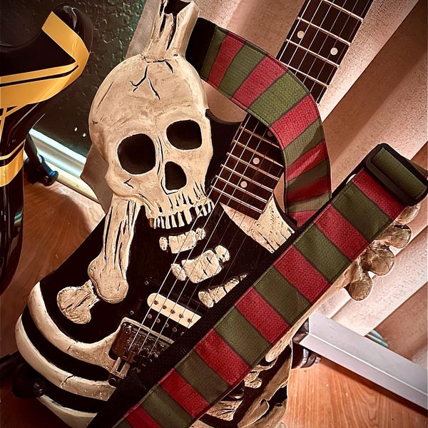 Retro Gamer Aliens on Black Guitar Strap - Etsy