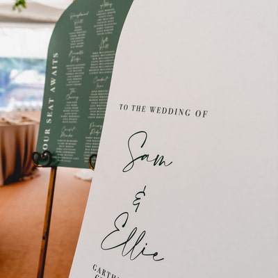 Wedding Table Plan and Welcome Sign Arched Set of 2 Wedding Signs Sage ...