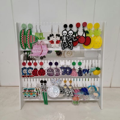 Double Sided Earring Holder Large Matt Black Acrylic - Etsy