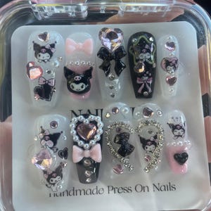 Handmade Pink Moonlight French Press on Nails French Nails Daily Nails ...