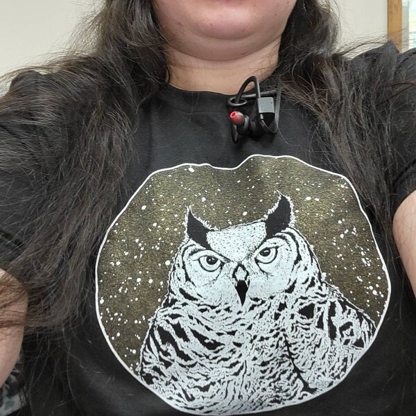Shimmering Cosmic Owl Black Screen Printed Punk Unisex T-shirt - Etsy