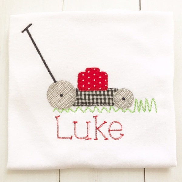 Blanket Stitch Lawn Mower Applique With Vintage Stitch, Quick Stitch ...