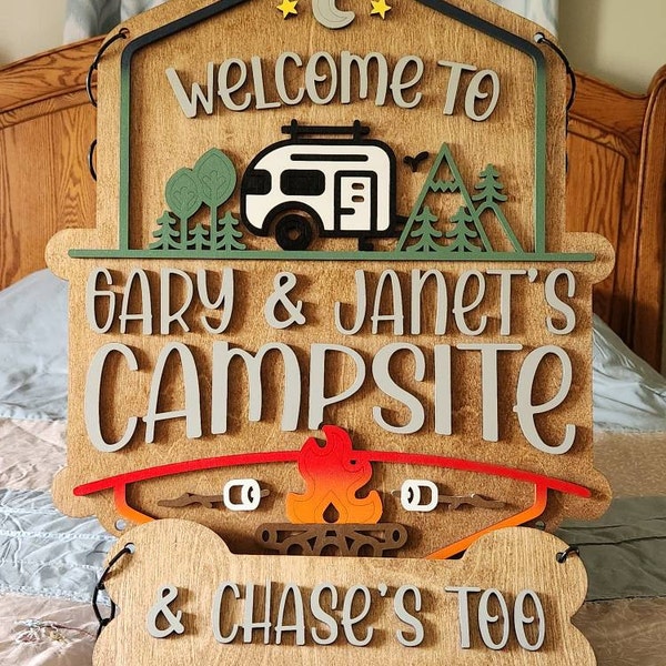 Welcome to Our Campsite Personalized Camping Sign Family Name Camper ...