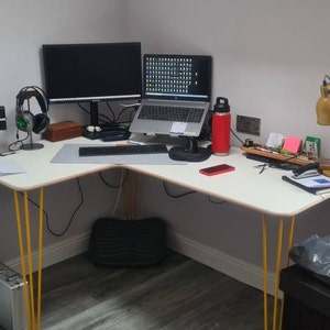 Compton Solid Oak Desk With Monitor Shelf Contemporary - Etsy