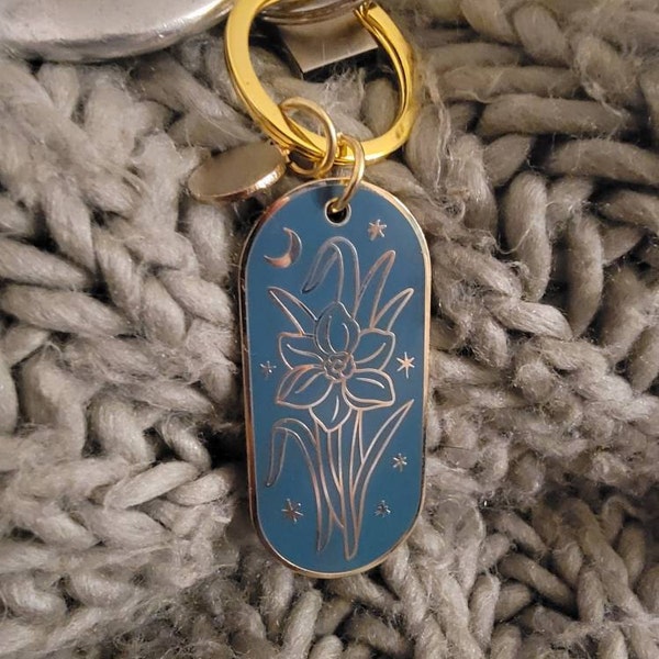 Cosmic Cowgirl Enamel Boot Keychain - Serpent Crescent Moon - Black ...