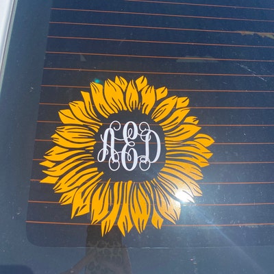 SUNFLOWER Monogram//monogram Decal//sunflower Decal//sunflower ...