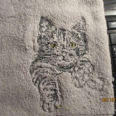 Cute Tabby Cat on a Light Background Machine Embroidery Design Cute ...