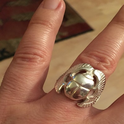 Scarab Ring Sterling Silver - Etsy