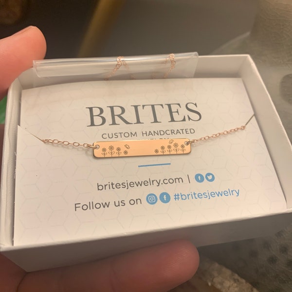 Skinny MINI Bar Necklace, Personalized Gold Bar, Customized Gold Bar ...