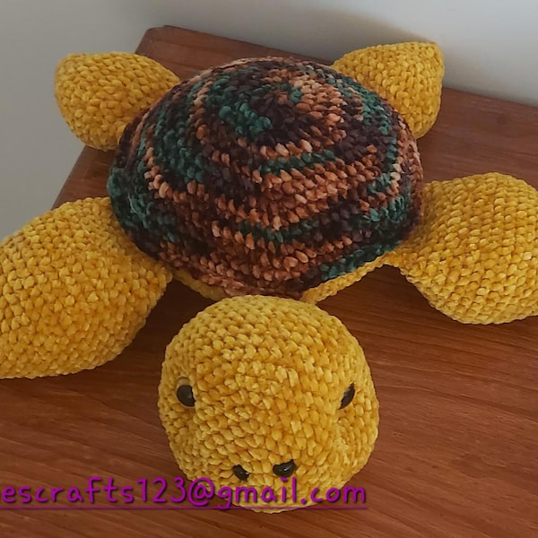 2in1 Crochet Giant & Large Turtle Pattern, Amigurumi, Jumbo Crochet Sea ...