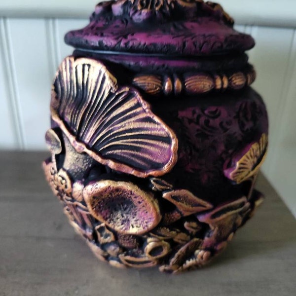 Mushroom Urn, Memorial Pet Urn, Small Keepsake Jar for Human Ashes ...