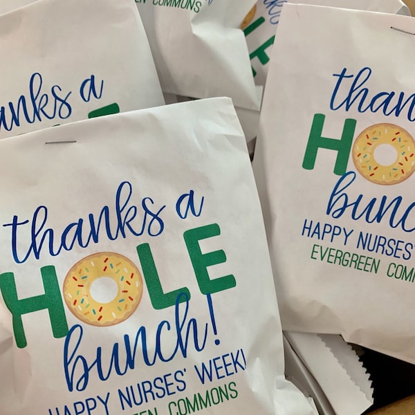 Nurses Week Donut Bags LINED - Nurse Appreciation Gift - Etsy