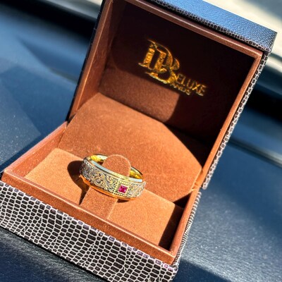 Alexander the Great Ring, Solid 14k Gold Ring, Men's Wedding Ring ...