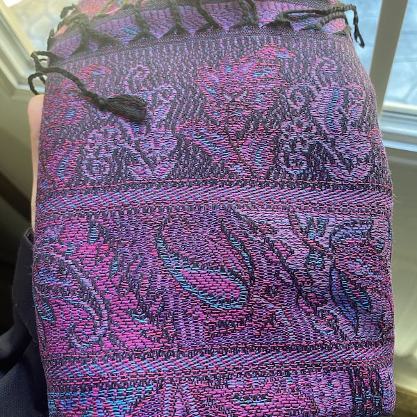 Purple Pashmina Scarf Shawl Festival Scarf Paisley Pashmina Hippie ...