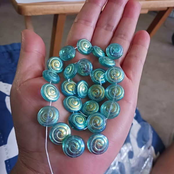 NEW COLORS * 13mm Snail Shell Bead - Czech Glass Beads - Various Colors ...