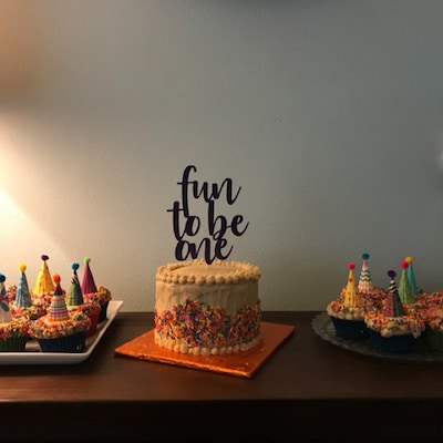 Fun to Be One Cake Topper One is Fun Cake Topper 1st Birthday Cake ...