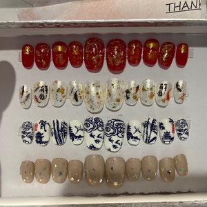 Chinese Porcelain Nails, Fake Nails, Press on Nails. Chinese Tea Pot ...