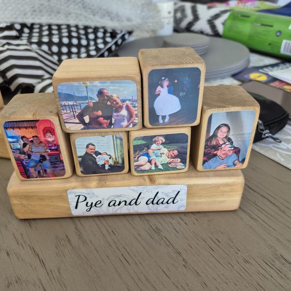 Stacking Photo Blocks Set - Photo Gift, Wooden Photo Block - Etsy