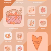 Peach Ios 14 Icons, Cottagecore Peach App Icons, Summer Aesthetic Ios14 ...