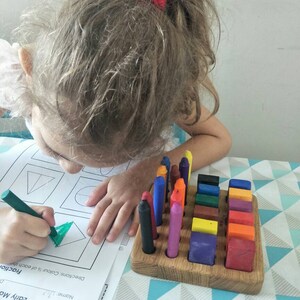 Montessori color sorting tray with number cards | Etsy