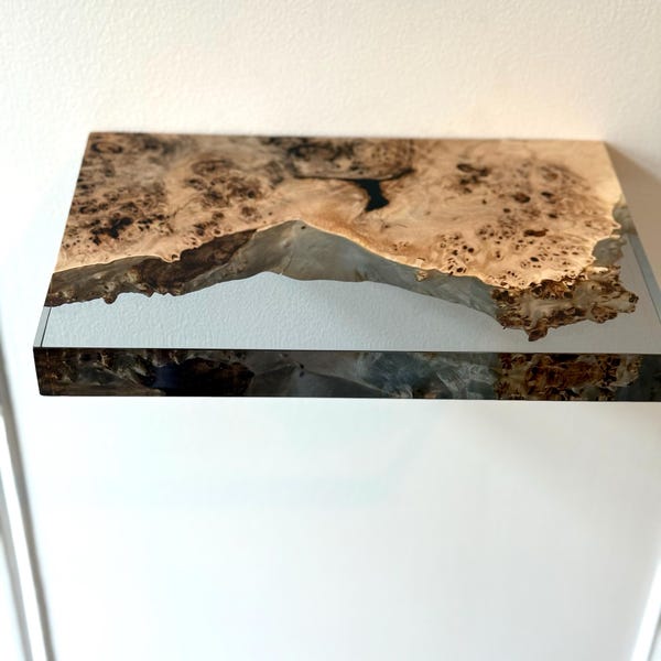 Floating Shelf From Wood and Epoxy Resin,kitchen Wood Floating Shelves ...