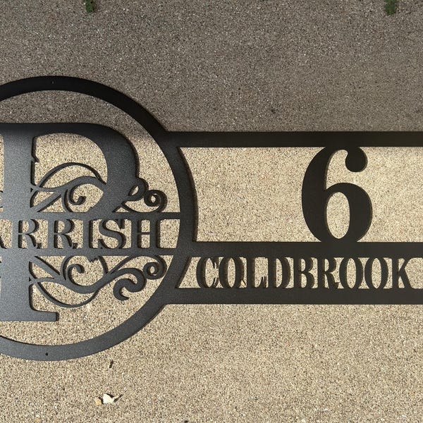 Split Letter Custom Address Sign - Custom Sign - Outdoor Metal Sign ...