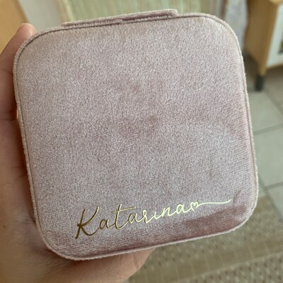 Personalized Velvet Jewelry Box,initials & Name Travel Jewelry Case ...