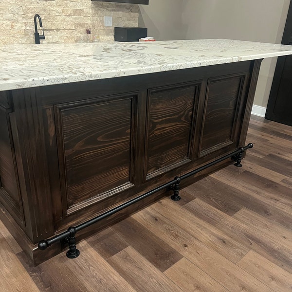 Industrial Style Bar Foot Rail Black Home Bar Foot Rail Kitchen Island ...