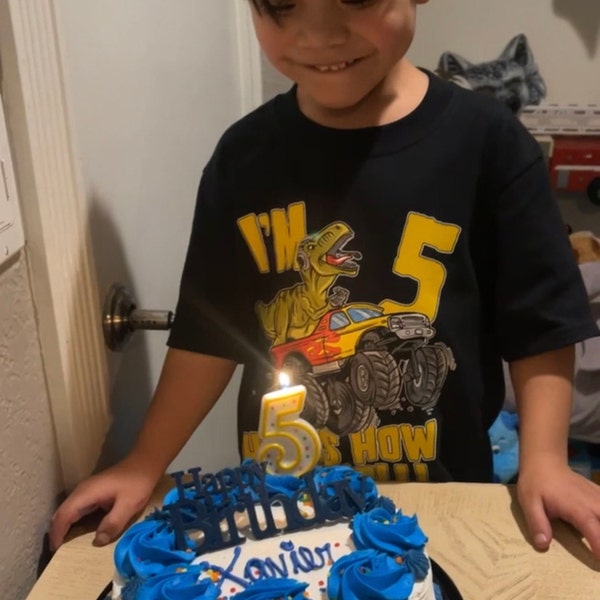 T-rex Dinosaur 5 Year Old Birthday Boy Shirt, Five Year Old T-shirt, 5th Birthday Shirt, Fifth ...