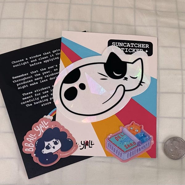 Impassioned Kitty Sticker Flame Cat Decal Fire Kitten Vinyl Sticker - Etsy