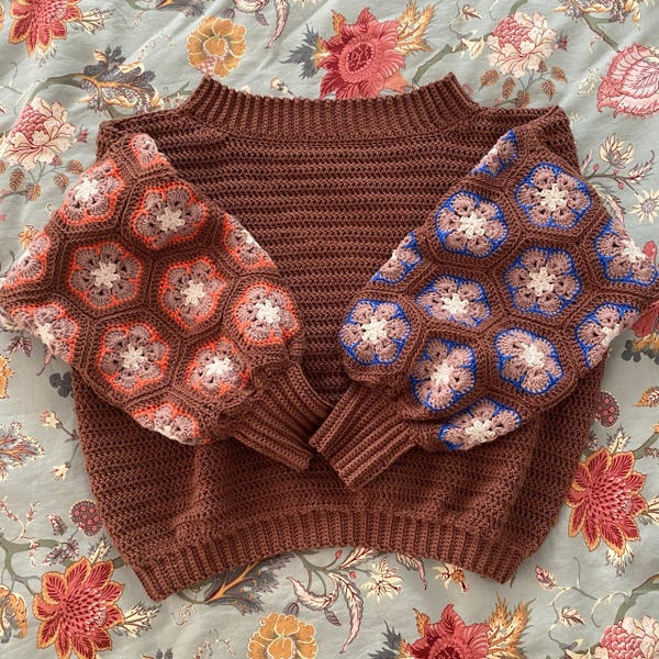 Crochet Pattern, Crochet African Flower Sweater PDF Pattern, Chunky ...
